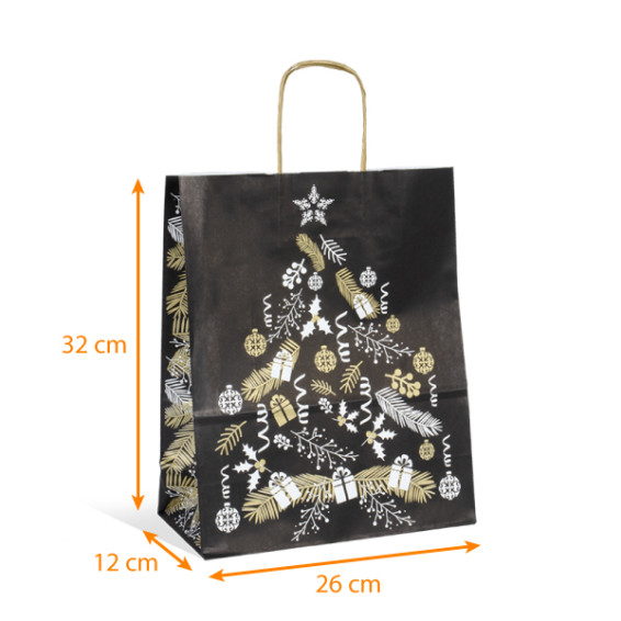 Sac poignée ficelle de Noël pas cher | Fournisseur de packaging