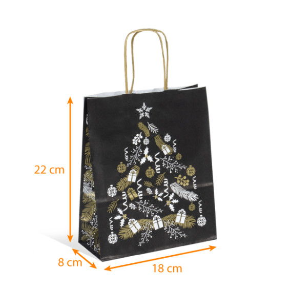 Sac poignée ficelle de Noël pas cher | Fournisseur de packaging
