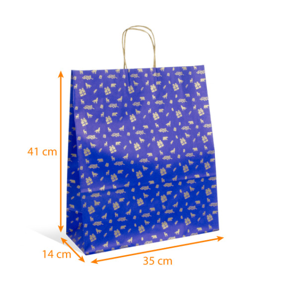 Sac poignée ficelle de Noël pas cher | Fournisseur de packaging