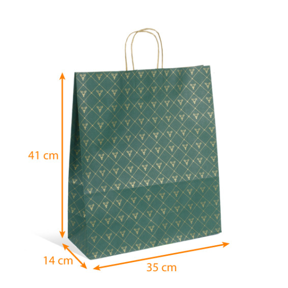 Sac poignée ficelle de Noël pas cher | Fournisseur de packaging